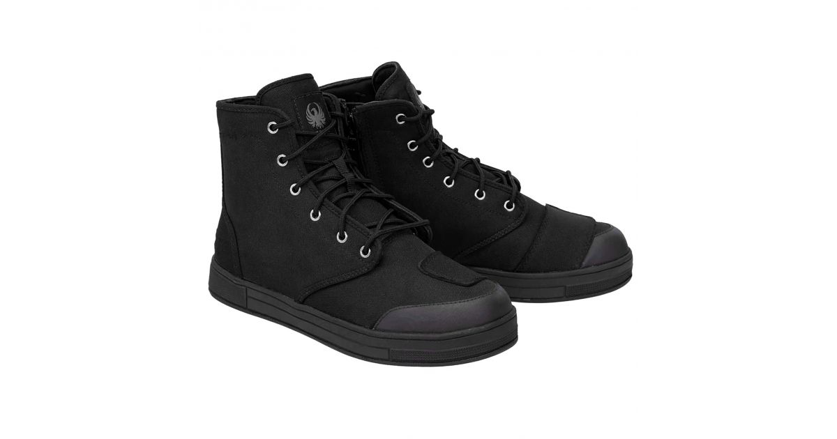 Merlin Knots D3O Canvas Motorcycle Boots - Black | Riders Line